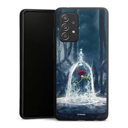 DeinDesign Galaxy A52s 5G Handy Premium Silikon H&uuml;lle Handyh&uuml;lle schwarz Case Disney Princess Rose The Beauty And The Beast Silikon Premium Case