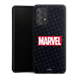 DeinDesign Galaxy A52s 5G Handy Premium Silikon H&uuml;lle Handyh&uuml;lle schwarz Case Comic Logo Marvel Silikon Premium Case