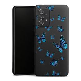 DeinDesign Galaxy A52s 5G Handy Premium Silikon H&uuml;lle Handyh&uuml;lle schwarz Case Transparent Muster Butterfly Silikon Premium Case