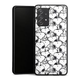 DeinDesign Galaxy A52s 5G Handy Premium Silikon H&uuml;lle Handyh&uuml;lle schwarz Case Muster Peanuts Snoopy Silikon Premium Case