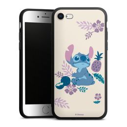 DeinDesign iPhone SE (2022) Handy Premium Silikon H&uuml;lle Handyh&uuml;lle schwarz Case Flowers Lilo & Stitch Official Licensed Product Silikon Premium Case