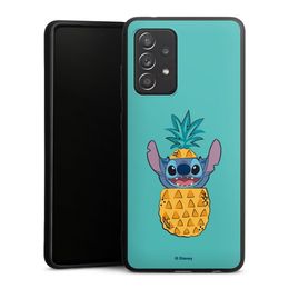 DeinDesign Galaxy A52s 5G Handy Premium Silikon H&uuml;lle Handyh&uuml;lle schwarz Case Pineapple Lilo & Stitch Disney Silikon Premium Case