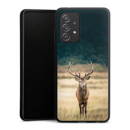 DeinDesign Galaxy A52s 5G Handy Premium Silikon H&uuml;lle Handyh&uuml;lle schwarz Case Meadow Deer Forrest Silikon Premium Case