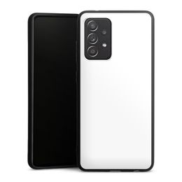 DeinDesign Galaxy A52s 5G Handy Premium Silikon H&uuml;lle Handyh&uuml;lle schwarz Case Unicoloured White Colour Silikon Premium Case