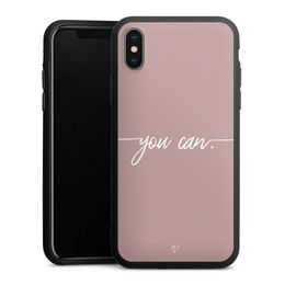 DeinDesign iPhone Xs Handy Premium Silikon H&uuml;lle Handyh&uuml;lle schwarz Case Sayings Motivation Spruch Silikon Premium Case