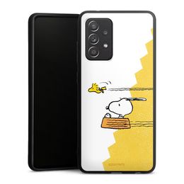 DeinDesign Galaxy A52s 5G Handy Premium Silikon H&uuml;lle Handyh&uuml;lle schwarz Case Peanuts Snoopy Children Silikon Premium Case