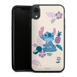 DeinDesign iPhone Xr Handy Premium Silikon H&uuml;lle Handyh&uuml;lle schwarz Case Flowers Lilo & Stitch Official Licensed Product Silikon Premium Case
