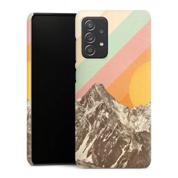 DeinDesign Galaxy A52s 5G Handy Premium Case Smartphone Handyh&uuml;lle Schutzh&uuml;lle matt Sunshine Retro Mountain Premium Case