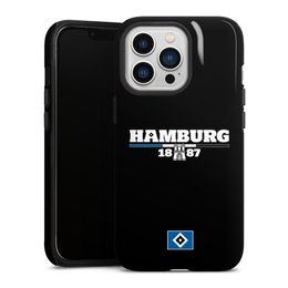 DeinDesign iPhone 13 Pro Handy Panzer Handyh&uuml;lle robuste Outdoor H&uuml;lle Schutzh&uuml;lle gl&auml;nzend Hamburg Official Licensed Product Hsv Tough Case