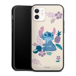 DeinDesign iPhone 12 mini Handy Premium Silikon H&uuml;lle Handyh&uuml;lle schwarz Case Flowers Lilo & Stitch Official Licensed Product Silikon Premium Case
