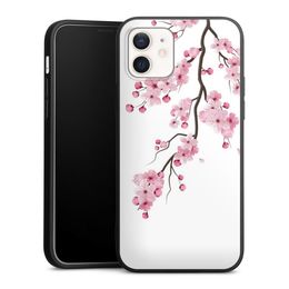 DeinDesign iPhone 12 Handy Premium Silikon H&uuml;lle Handyh&uuml;lle schwarz Case Aisa Japan Cherry Blossom Silikon Premium Case