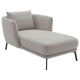 Sch&ouml;ner Wohnen Chaiselongue "Pearl - 5 Jahre Hersteller-Garantie, auch in Boucl&eacute;", silber, B:101cm H:71cm T:161cm, 96% Polyester, 4% Polyacryl, SCH&Ouml;NER WOHNEN-KOLLEKTION, Sofas, Chaiselongue, Ma&szlig;e (B/H/T): 101/71/161 cm, F&uuml;&szlig;e aus Metall