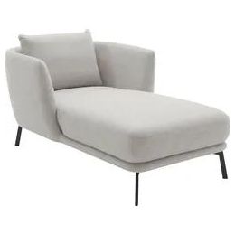 Sch&ouml;ner Wohnen Chaiselongue "Pearl - 5 Jahre Hersteller-Garantie, auch in Boucl&eacute;", grau (platin), B:101cm H:71cm T:161cm, 16% Baumwolle, 79% Polyester, 5% Polyacryl, SCH&Ouml;NER WOHNEN-KOLLEKTION, Sofas, Chaiselongue, Ma&szlig;e (B/H/T): 101/71/161 cm, F&uuml;&szlig;e aus Metall