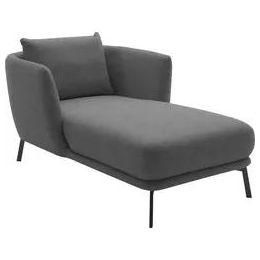 Sch&ouml;ner Wohnen Chaiselongue "Pearl - 5 Jahre Hersteller-Garantie, auch in Boucl&eacute;", grau (stone), B:101cm H:71cm T:161cm, 16% Baumwolle, 79% Polyester, 5% Polyacryl, SCH&Ouml;NER WOHNEN-KOLLEKTION, Sofas, Chaiselongue, Ma&szlig;e (B/H/T): 101/71/161 cm, F&uuml;&szlig;e aus Metall