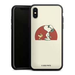 DeinDesign iPhone X Handy Premium Silikon H&uuml;lle Handyh&uuml;lle schwarz Case Kindheit Official Licensed Product Snoopy Silikon Premium Case