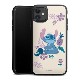 DeinDesign iPhone 11 Handy Premium Silikon H&uuml;lle Handyh&uuml;lle schwarz Case Flowers Official Licensed Product Lilo & Stitch Silikon Premium Case