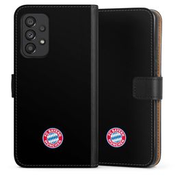 DeinDesign Galaxy A53 5G Handy Klapph&uuml;lle Handyh&uuml;lle aus Kunst Leder schwarz Flip Case Fc Bayern M&uuml;nchen Fcb Logo Sideflip mit langer Lasche