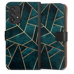 DeinDesign Galaxy A53 5G Handy Klapph&uuml;lle Handyh&uuml;lle aus Kunst Leder schwarz Flip Case Elisabeth Fredriksson Stone Gold & Copper Sideflip mit langer Lasche