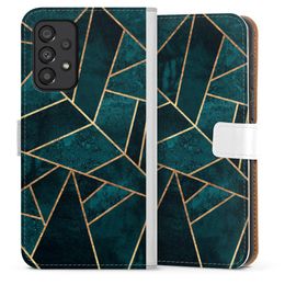 DeinDesign Galaxy A33 5G Handy Klapph&uuml;lle Handyh&uuml;lle aus Kunst Leder wei&szlig; Flip Case Elisabeth Fredriksson Stone Gold & Copper Sideflip mit Lasche