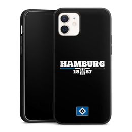 DeinDesign iPhone 12 Handy Premium Silikon H&uuml;lle Handyh&uuml;lle schwarz Case Hamburg Official Licensed Product Hsv Silikon Premium Case