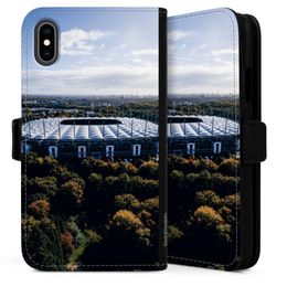 DeinDesign iPhone X Handy Klapph&uuml;lle Handyh&uuml;lle aus Kunst Leder schwarz Flip Case Hsv Hamburger Sv Stadium Sideflip mit langer Lasche