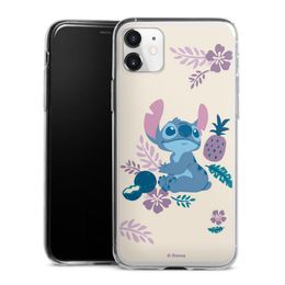 DeinDesign iPhone 11 Handy Slim Case Silikon Handyh&uuml;lle transparent H&uuml;lle extra d&uuml;nn Flowers Official Licensed Product Lilo & Stitch Silikon Slim Case
