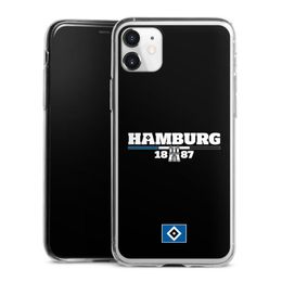 DeinDesign iPhone 11 Handy Slim Case Silikon Handyh&uuml;lle transparent H&uuml;lle extra d&uuml;nn Hsv Official Licensed Product Hamburg Silikon Slim Case