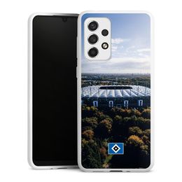 DeinDesign Galaxy A33 5G Handy Silikon H&uuml;lle Case wei&szlig; Handyh&uuml;lle Hamburger Sv Hsv Stadium Silikon Case