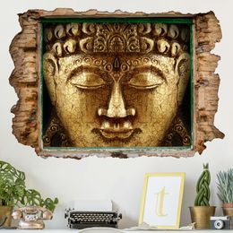 3D Wandtattoo Vintage Buddha Wandsticker 3D-Optik Wandaufkleber in S-XXL 3D-Effekt
