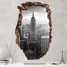 3D Wandtattoo Manhattan Skyline Wandsticker 3D-Optik Wandaufkleber in S-XXL 3D-Effekt