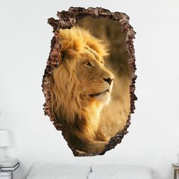 3D Wandtattoo L&ouml;wenk&ouml;nig Wandsticker 3D-Optik Tiere Wandaufkleber in S-XXL