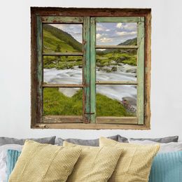 3D Wandtattoo Alpenwiese Tirol Wandsticker 3D-Optik Wandaufkleber in S-XXL 3D-Effekt