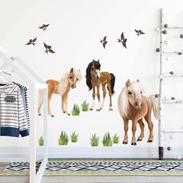 Bilderwelten Wandtattoo Tiere Illustration selbstklebend Wandaufkleber - Animal Club International - Set Pferde - Wandsticker Kinderzimmer Baby M&auml;dchen Jungen