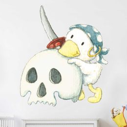 Wandtattoo Kinderzimmer Junge Schnaddeldatz als Pirat Wandsticker Jungenzimmer Kinder Wandaufkleber in S-XXL Baby Pirat