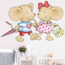 Wandtattoo Kinderzimmer M&auml;dchen Lillebi Lillebi und Kikibell gehen spazieren Wandsticker M&auml;dchenzimmer Kinder Wandaufkleber in S-XXL Baby