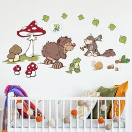 Bilderwelten Wandtattoo Wald modern selbstklebend Wandaufkleber - NICI - Waldfreunde - B&auml;ume Kinderzimmer Baby M&auml;dchen Jungen