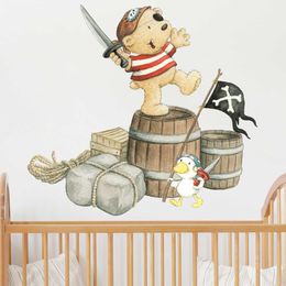 Wandtattoo Kinderzimmer Junge Pitzelpatz und Schnaddeldatz erobern Wandsticker Jungenzimmer Kinder Wandaufkleber in S-XXL Baby Teddy