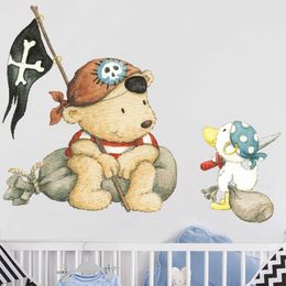 Wandtattoo Kinderzimmer Junge Pitzelpatz und Schnaddeldatz als Pirat Wandsticker Jungenzimmer Kinder Wandaufkleber in S-XXL Baby Pirat