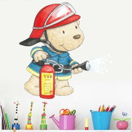 Wandtattoo Kinderzimmer Junge Pitzelpatz Pitzelpatz als Feuerwehrmann Wandsticker Jungenzimmer Kinder Wandaufkleber in S-XXL Baby Feuerwehr