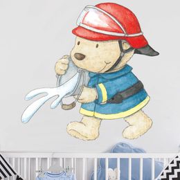 Wandtattoo Kinderzimmer Junge Pitzelpatz Pitzelpatz l&ouml;scht Wandsticker Jungenzimmer Kinder Wandaufkleber in S-XXL Baby Teddy