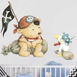 Wandtattoo Kinderzimmer Junge Pitzelpatz und Schnaddeldatz als Pirat Wandsticker Jungenzimmer Kinder Wandaufkleber in S-XXL Baby Pirat