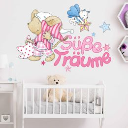 Wandtattoo Kinderzimmer M&auml;dchen Lillebi Lillebi w&uuml;nscht s&uuml;&szlig;e Tr&auml;ume Wandsticker M&auml;dchenzimmer Kinder Wandaufkleber in S-XXL Baby