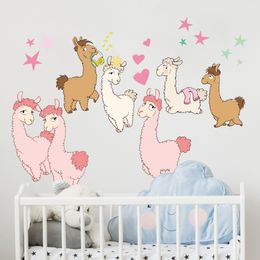Wandtattoo Kinderzimmer NICI Lama Set Junge & M&auml;dchen Wandsticker Tiere Kinder Wandaufkleber in S-XXL Baby