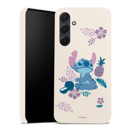 DeinDesign Galaxy A55 5G Handy Premium Case Smartphone Handyh&uuml;lle Schutzh&uuml;lle gl&auml;nzend Flowers Lilo & Stitch Official Licensed Product Premium Case