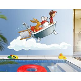 Wandtattoo Kinderzimmer Fliegender Bauernhof Badewanne