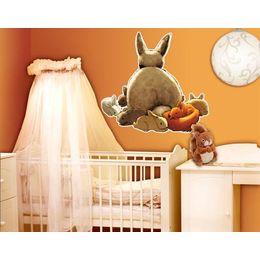 Wandtattoo Kinderzimmer Eichh&ouml;rnchen Ast Einh&ouml;rnchen versteckt sich Wandsticker Babyzimmer Wald Wandaufkleber in S-XXL Baby