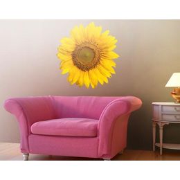 Wandtattoo Blumen No.498 Sonnenblumenbl&uuml;te Wandsticker florale Wandaufkleber in S-XXL