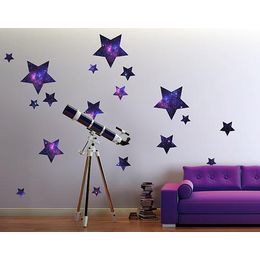 Bilderwelten Wandtattoo Himmel modern selbstklebend Wandaufkleber - No.542 Sterne Galaxie 18er Set - Himmel Kinderzimmer Baby M&auml;dchen Jungen