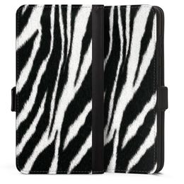 DeinDesign Galaxy S25 Edge Handy Klapph&uuml;lle Handyh&uuml;lle aus Kunst Leder schwarz Flip Case Fur Muster Zebra Sideflip mit Lasche