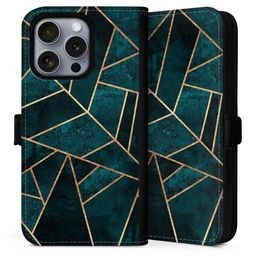 DeinDesign iPhone 16 Pro Max Handy Klapph&uuml;lle Handyh&uuml;lle aus Kunst Leder schwarz Flip Case Stone Elisabeth Fredriksson Gold & Copper Sideflip mit Lasche
